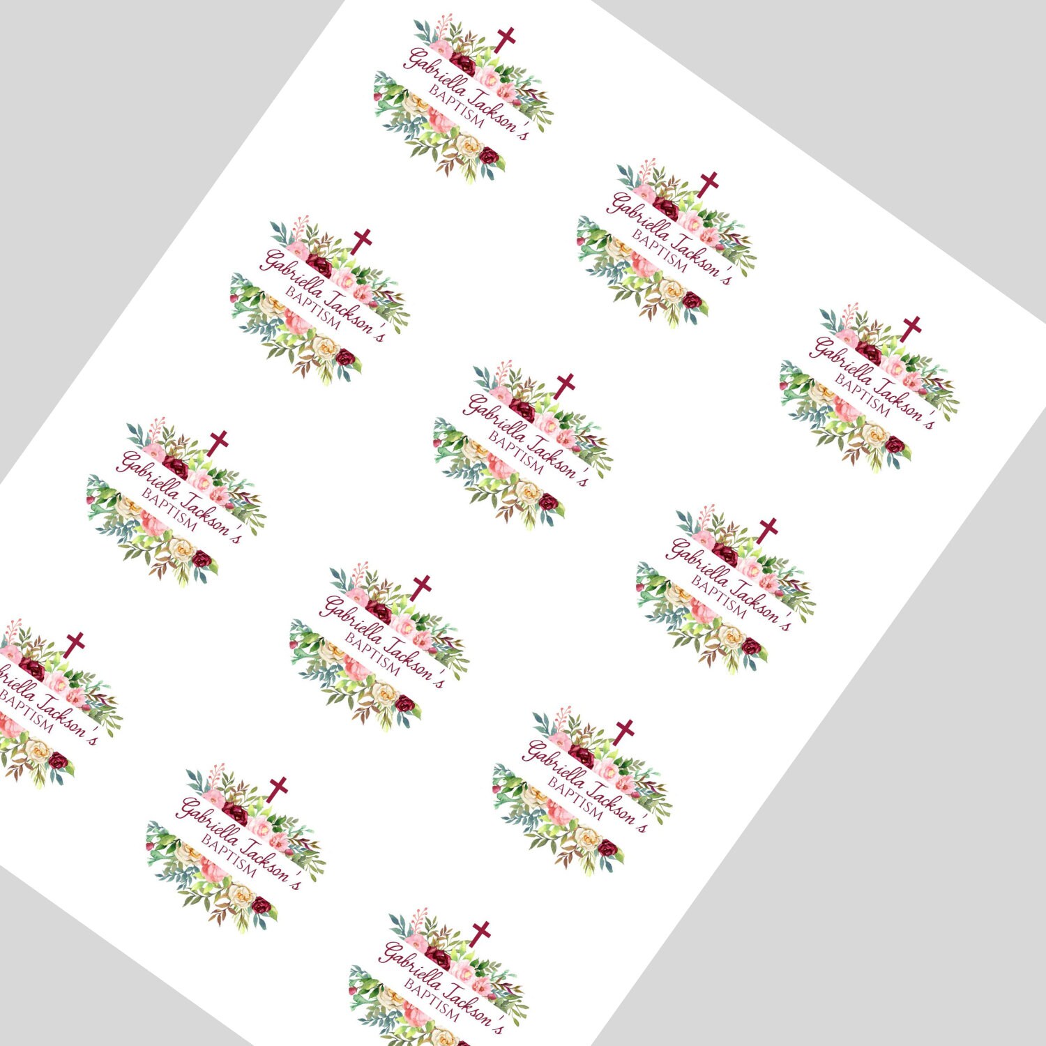 Baptism Stickers Favor Label Baby Dedication Stickers Girl | Etsy