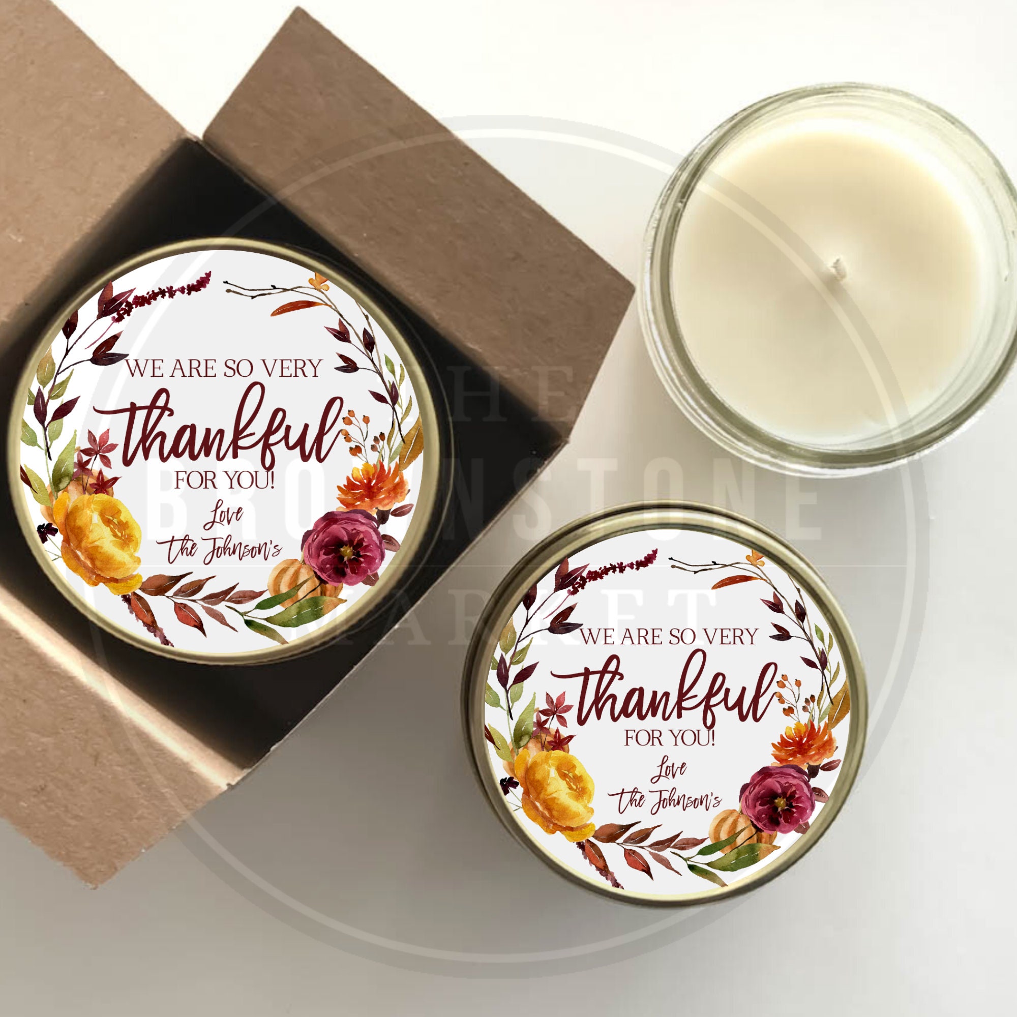 Thanksgiving Candle Favors Thankful for You Party Favors | Etsy