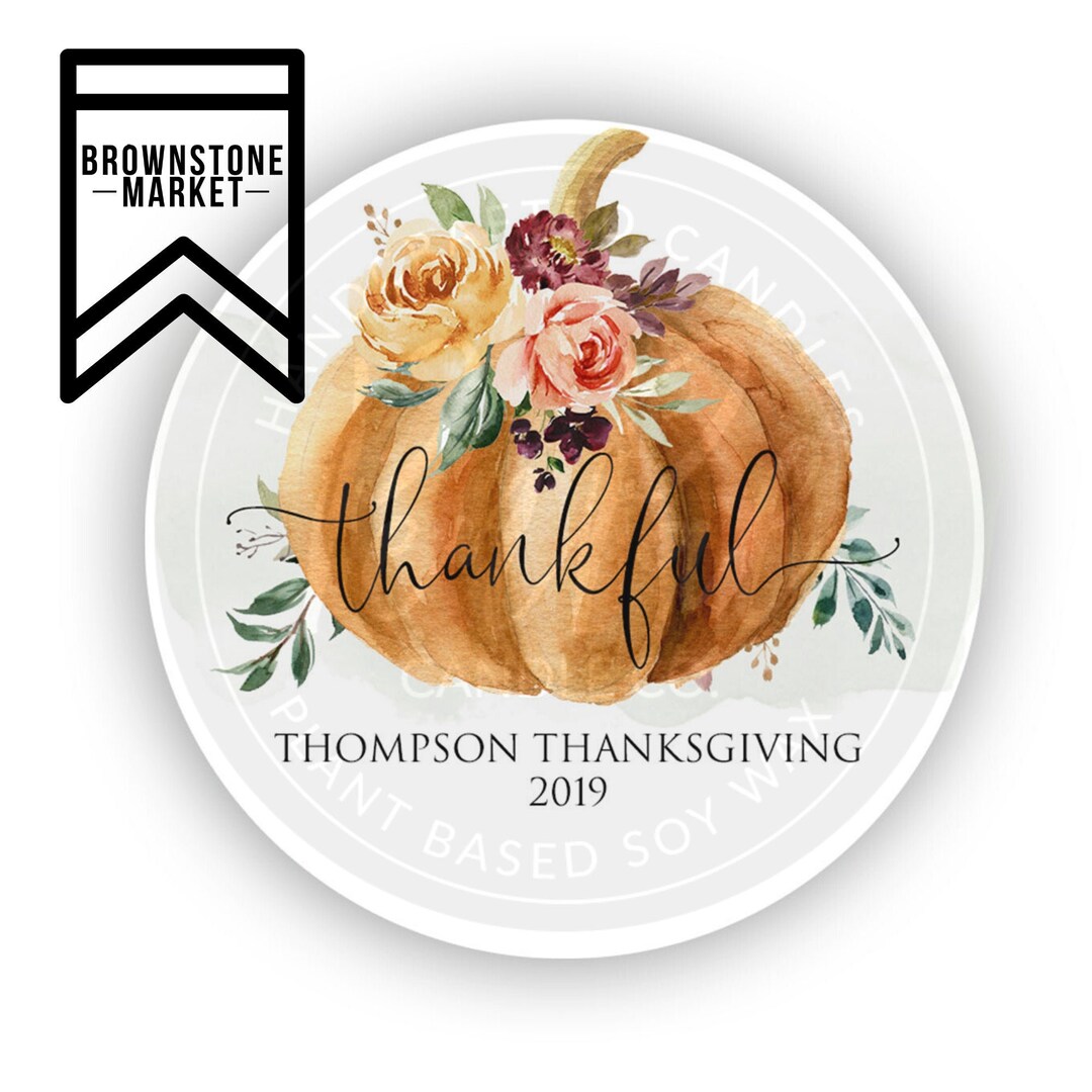 Holiday Stickers - Thankful Labels - Thanksgiving Stickers - Etsy