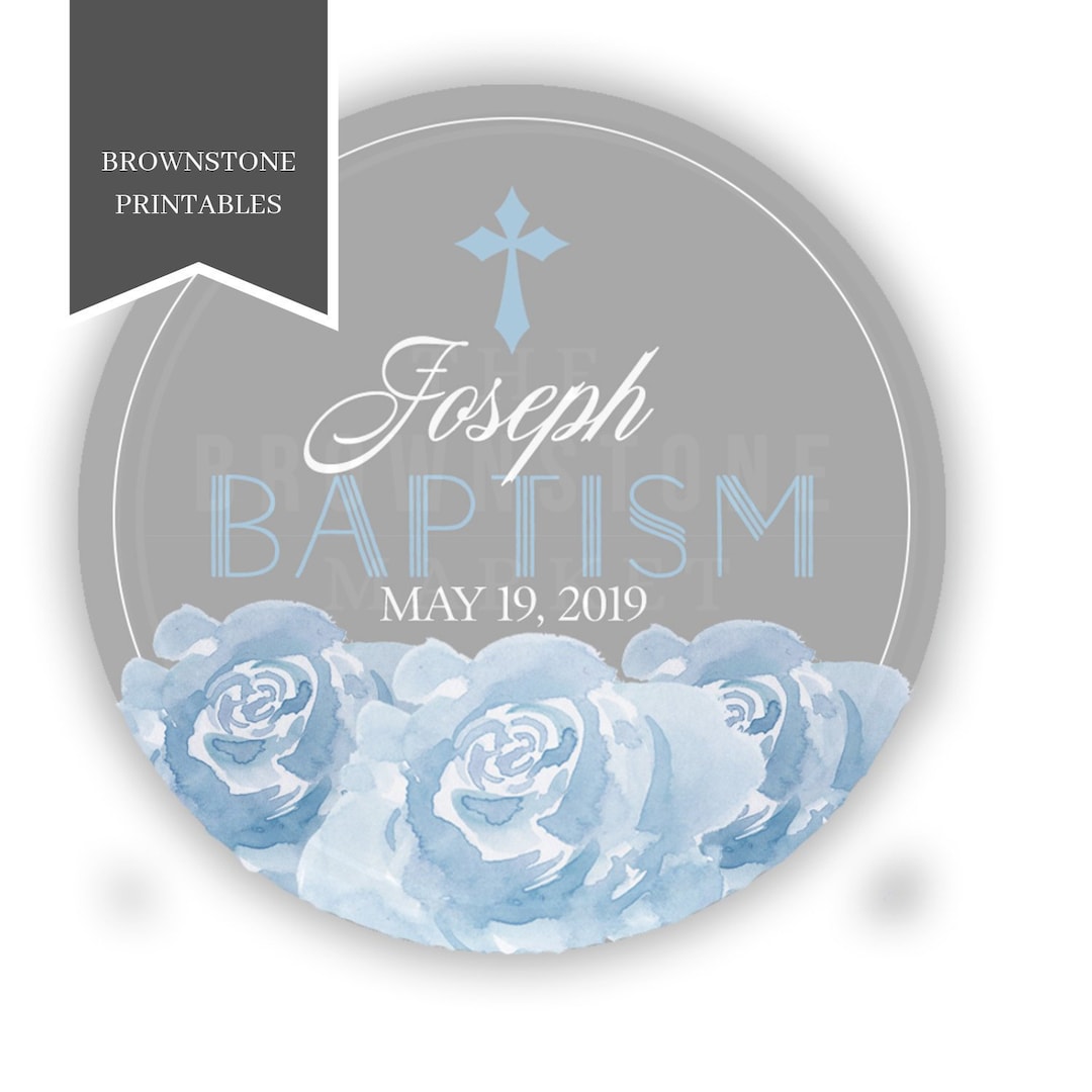 Baptism Stickers, Favor Label, Baby Dedication Stickers, Boy Baptism ...
