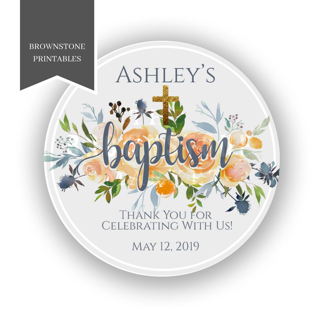 Baptism Stickers, Favor Label, Baby Dedication Stickers, Girl Baptism ...
