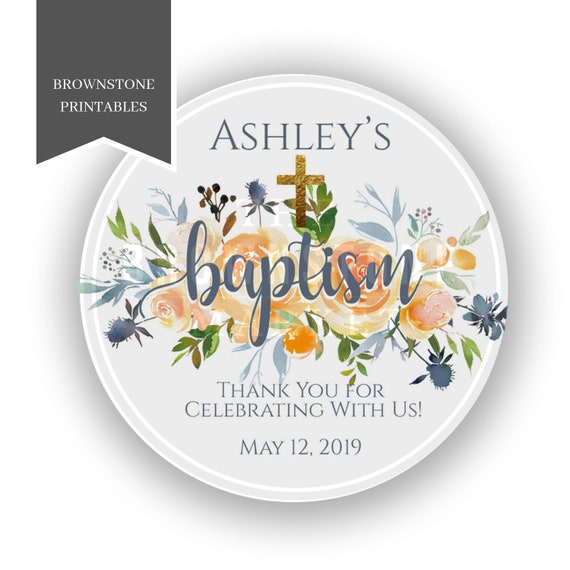 Baptism Stickers Favor Label Baby Dedication Stickers Girl - Etsy