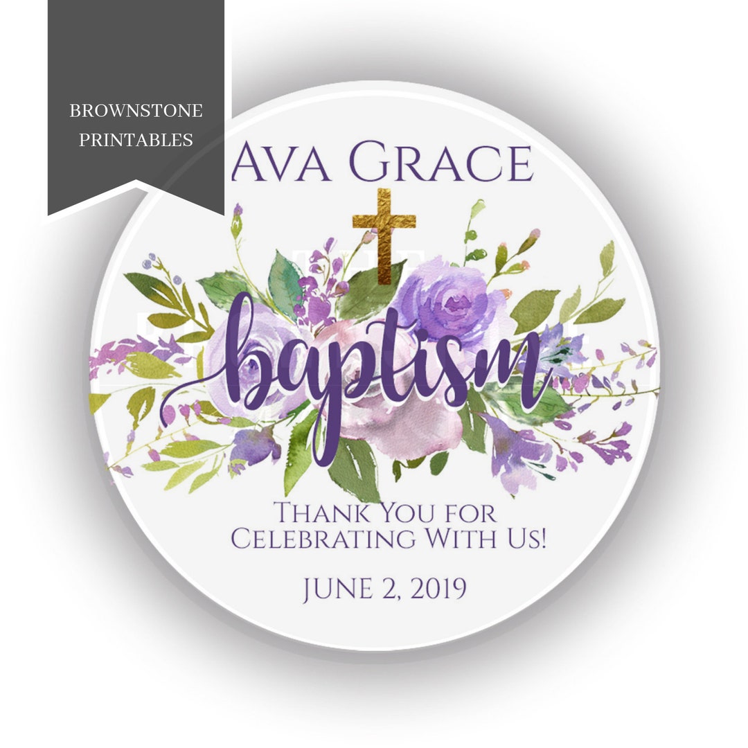 Baptism Stickers, Favor Label, Baby Dedication Stickers, Girl Baptism ...