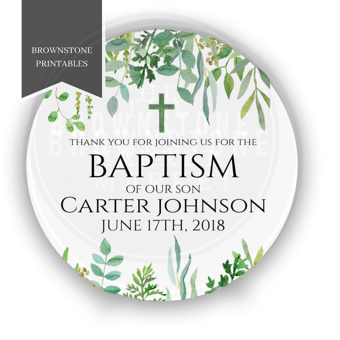 Baptism Stickers, Favor Label, Baby Dedication Stickers, Girl Baptism ...