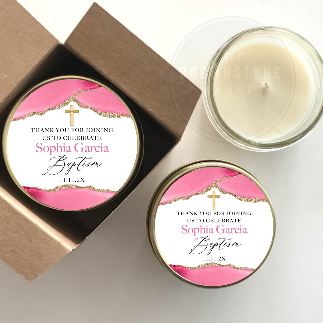Baby Dedication Candle | Personalized Baptism Gift | Scented Thank You ...