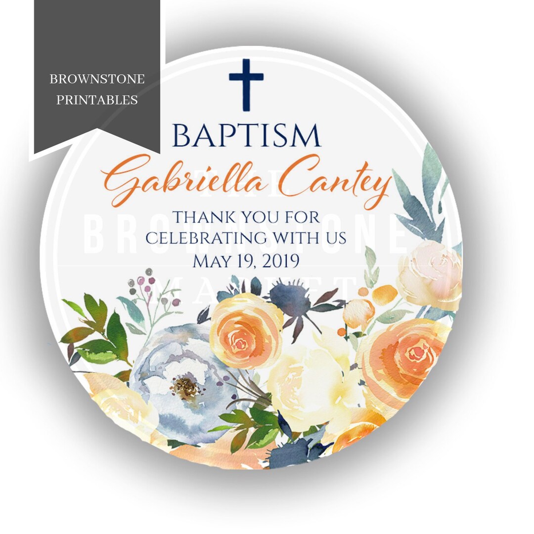 Baptism Stickers, Favor Label, Baby Dedication Stickers, Girl Baptism ...