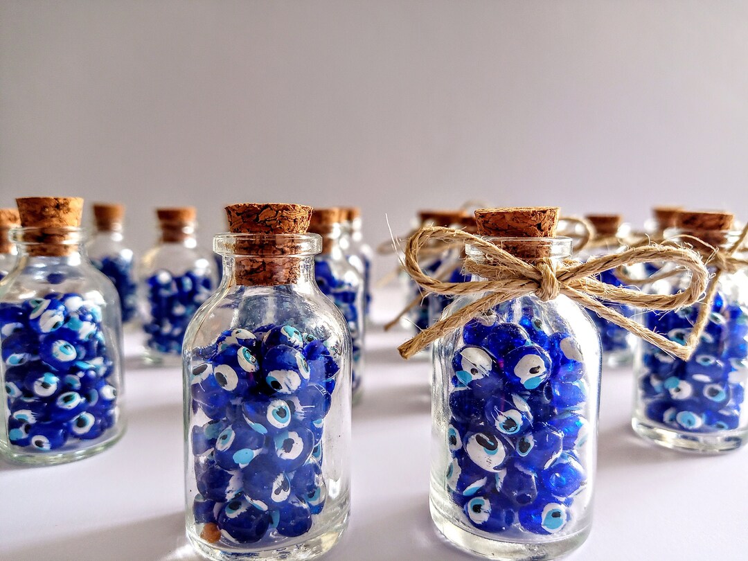 Evil Eye Wedding Favors | Glass Bottle With Cork - Etsy