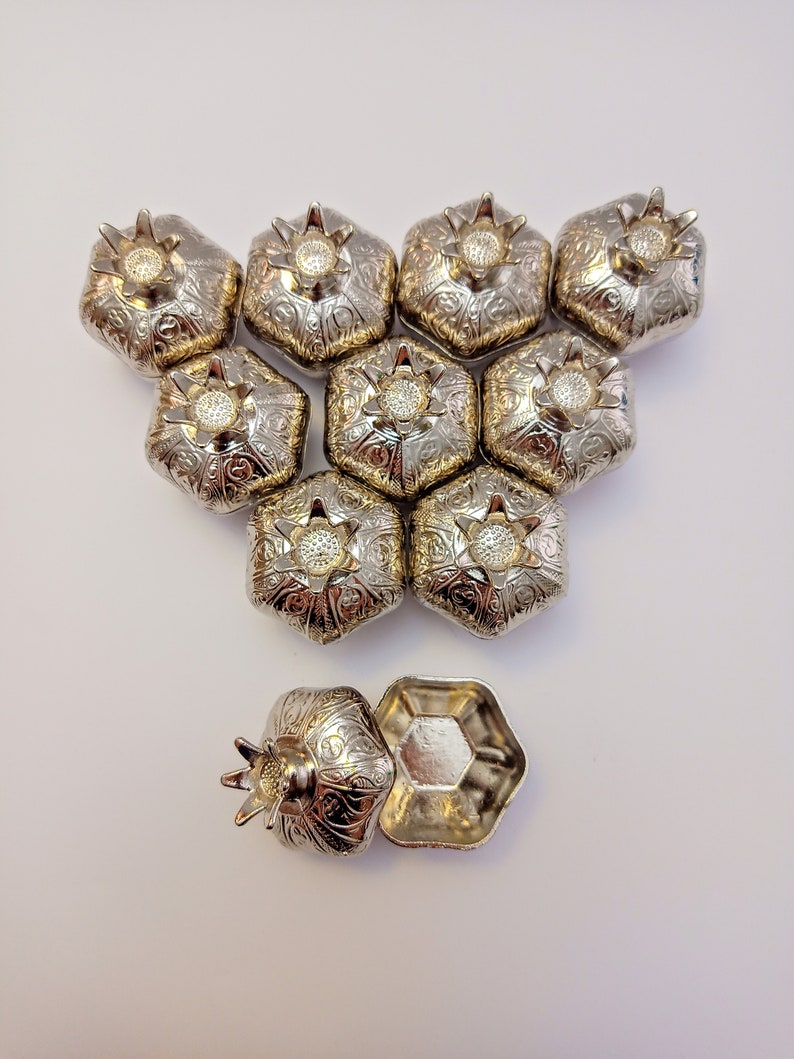 Silver Pomegranate Boxes| Trinket Boxes| Unique Wedding Favors| Rustic ...