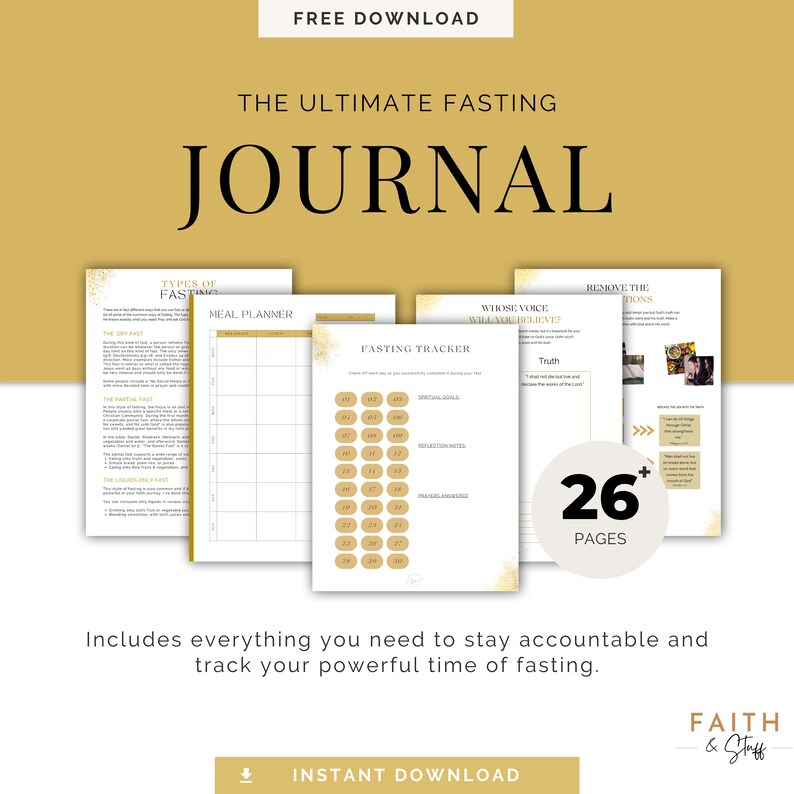 2024 Fasting Guide and Journal New Years Fasting Journal Meal Planner ...