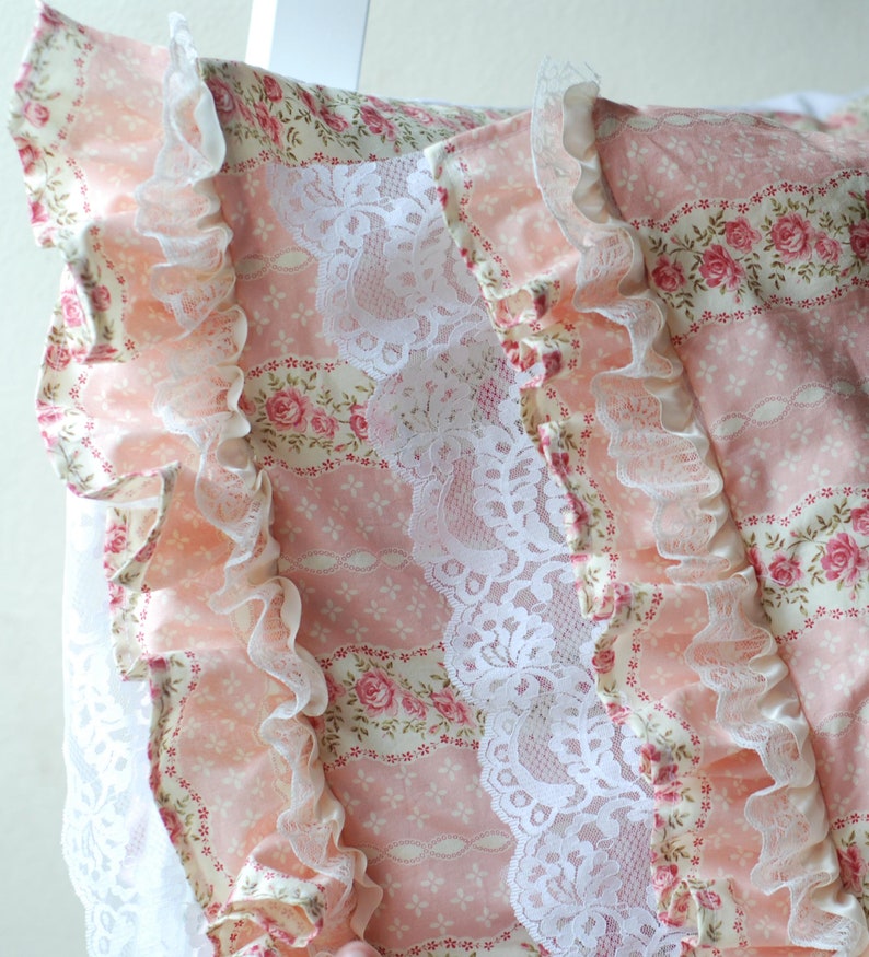 Double Sided Ruffled Satin/lace Pillow Cases - Etsy