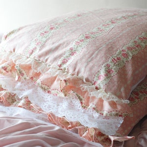 Double Sided Ruffled Satin/lace Pillow Cases - Etsy