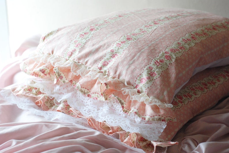 Double Sided Ruffled Satin/lace Pillow Cases - Etsy