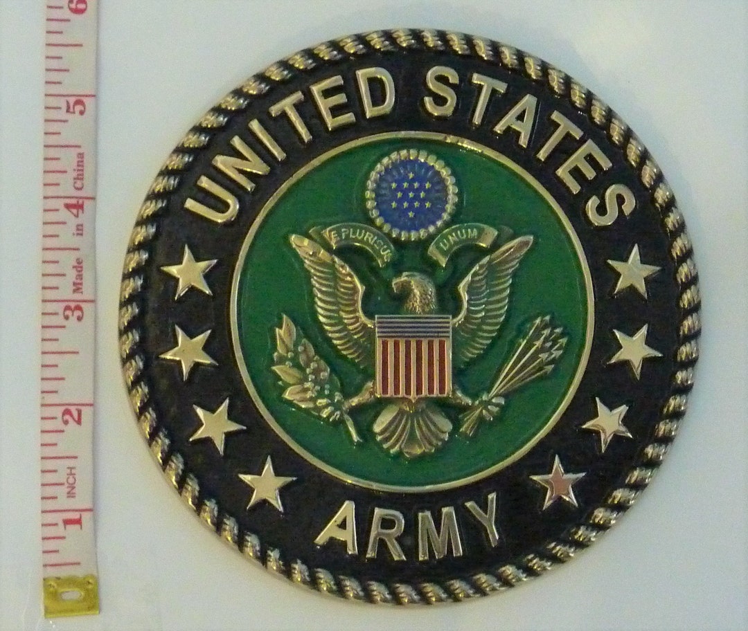 USA Army Emblem SOLID BRASS Metal Military Insignia 5 - 5/8 Inch in ...