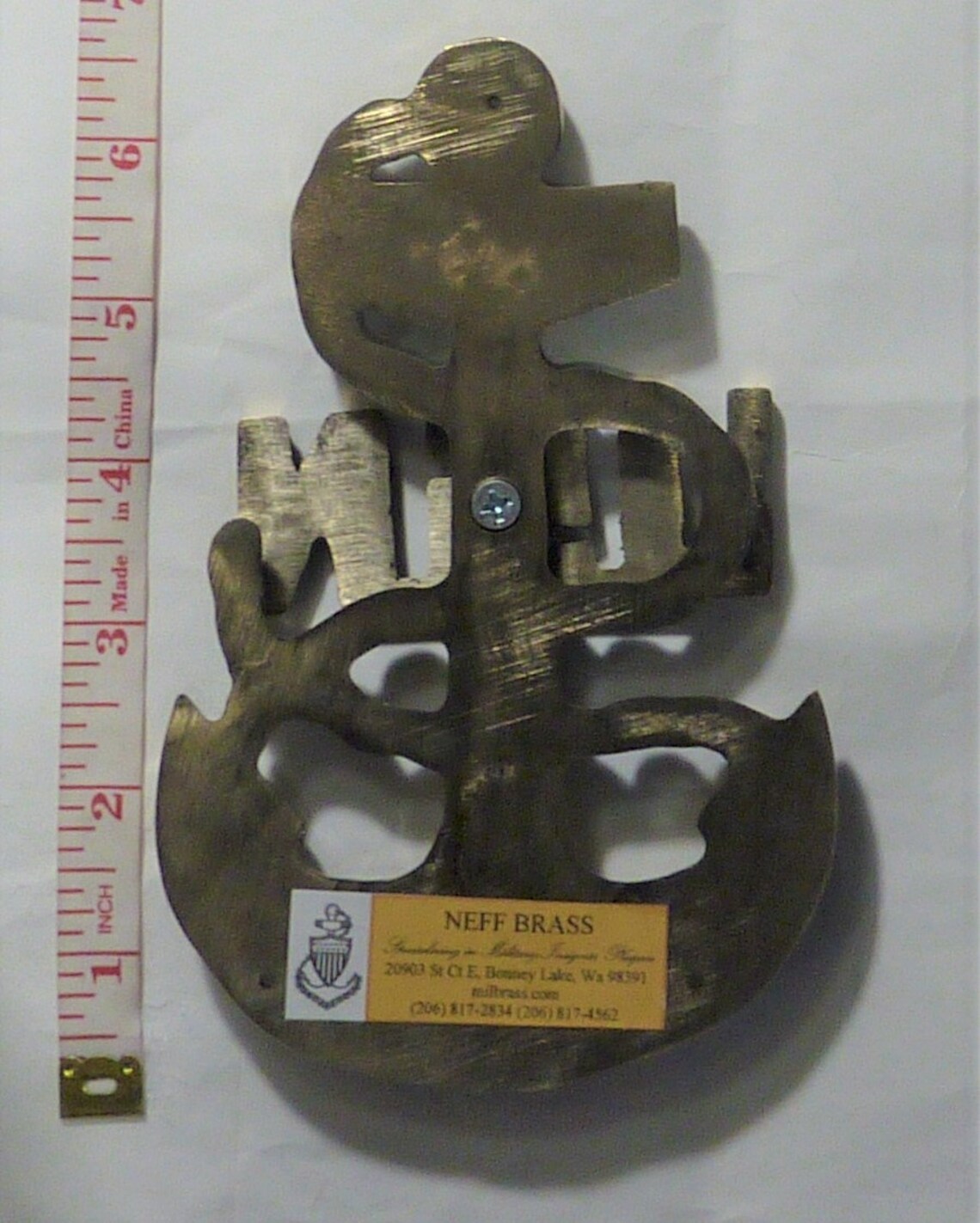 Usn Navy Military Solid Brass Metal Anchor Emblem Insignia 6 14 Tall X 4 Wide X 12 Thick E7 Etsy
