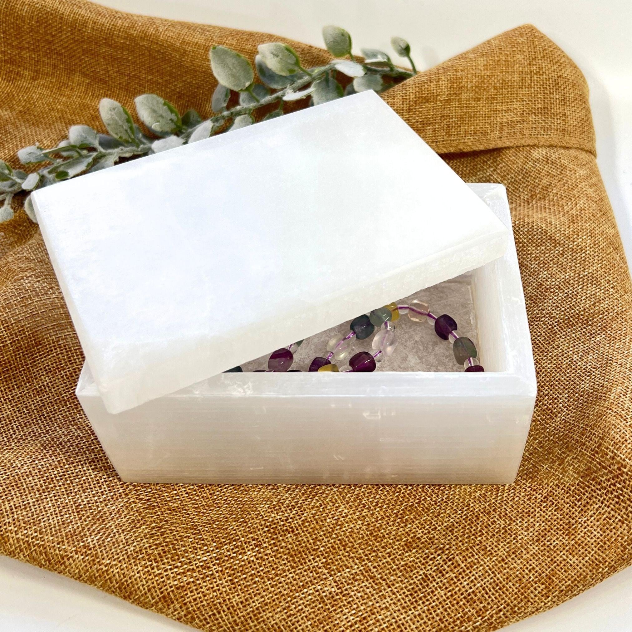 Large Selenite Charging Box for Jewelry Storage, Crystal Charging, and ...