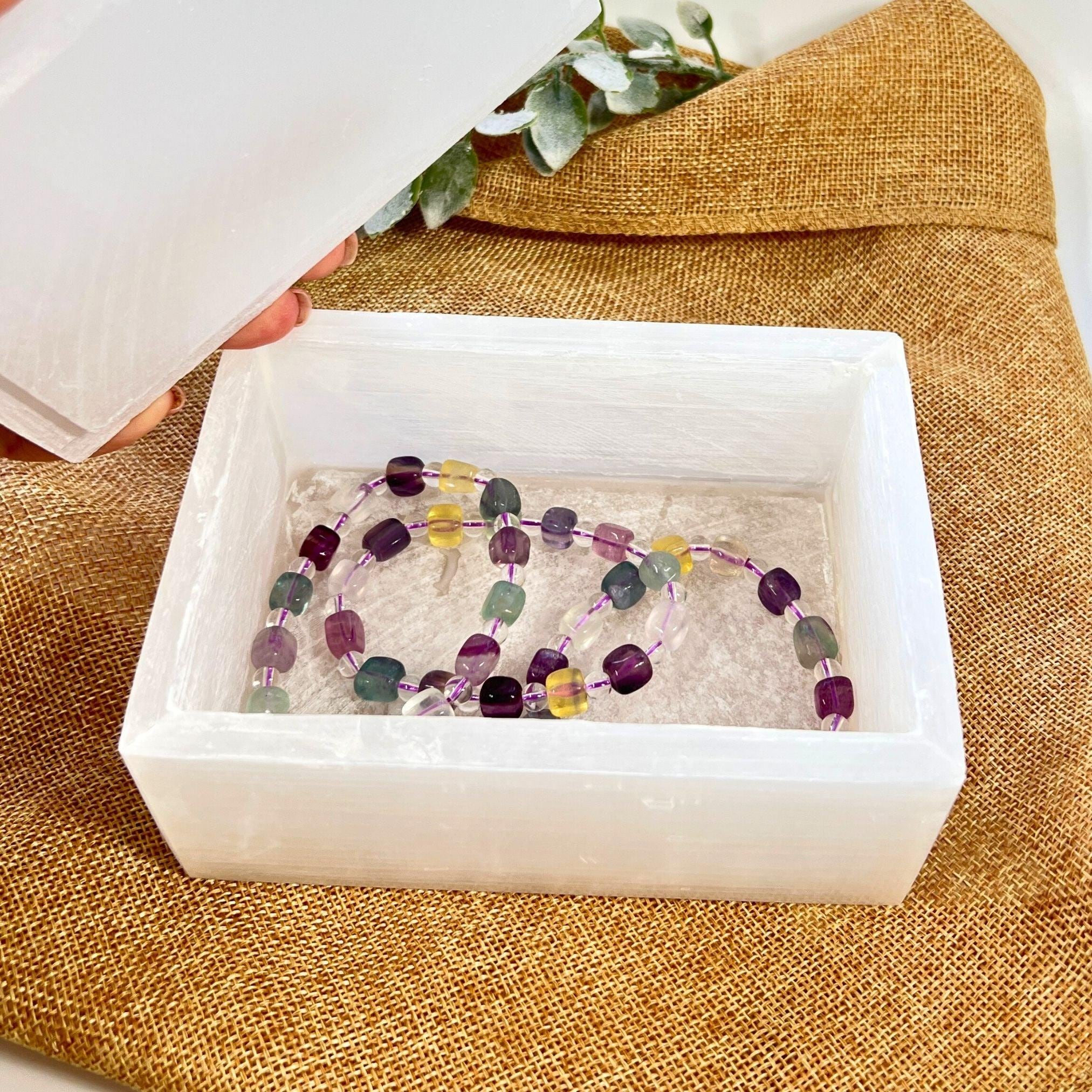 Large Selenite Charging Box for Jewelry Storage, Crystal Charging, and ...