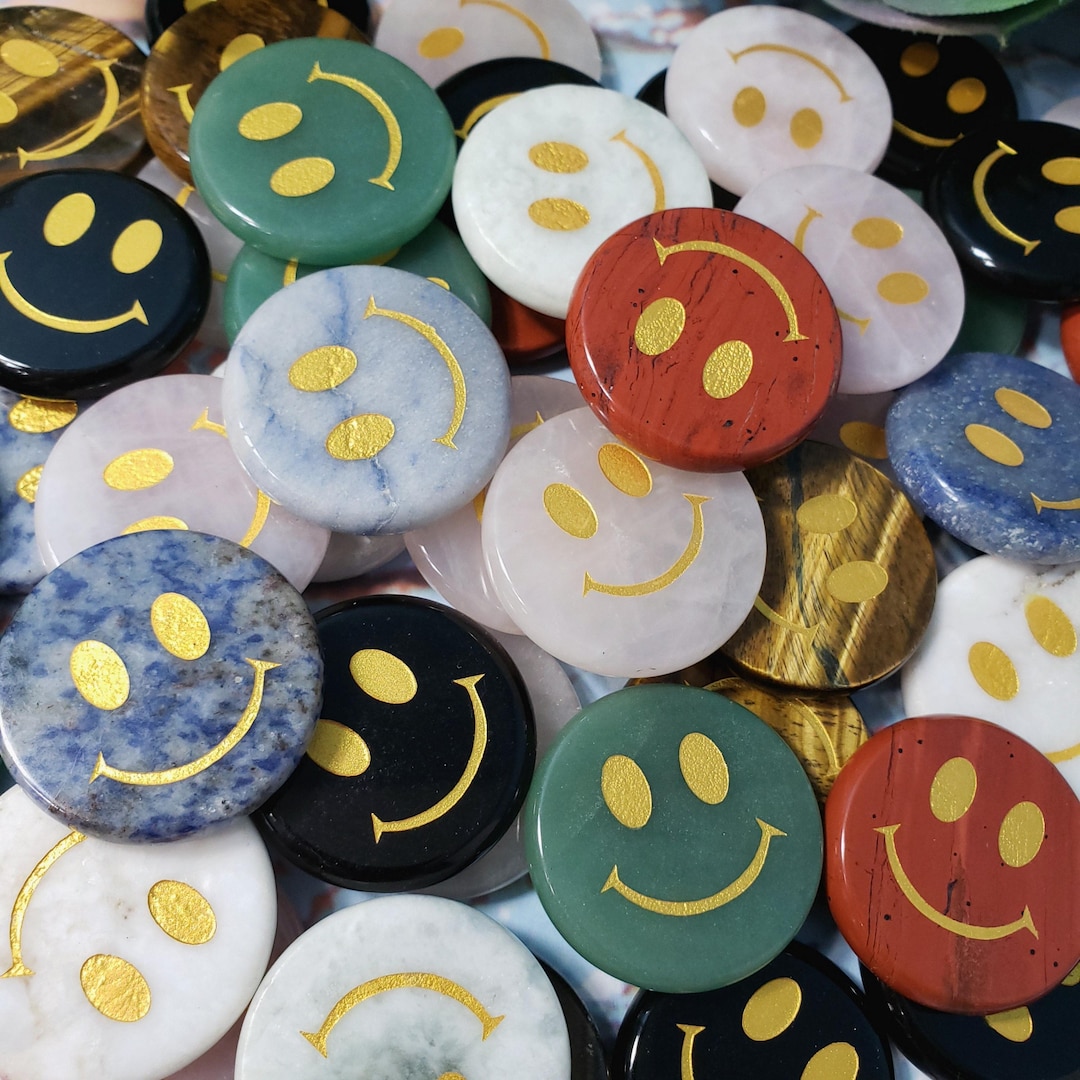 Smiley Face Crystal Pocket Stone - Etsy
