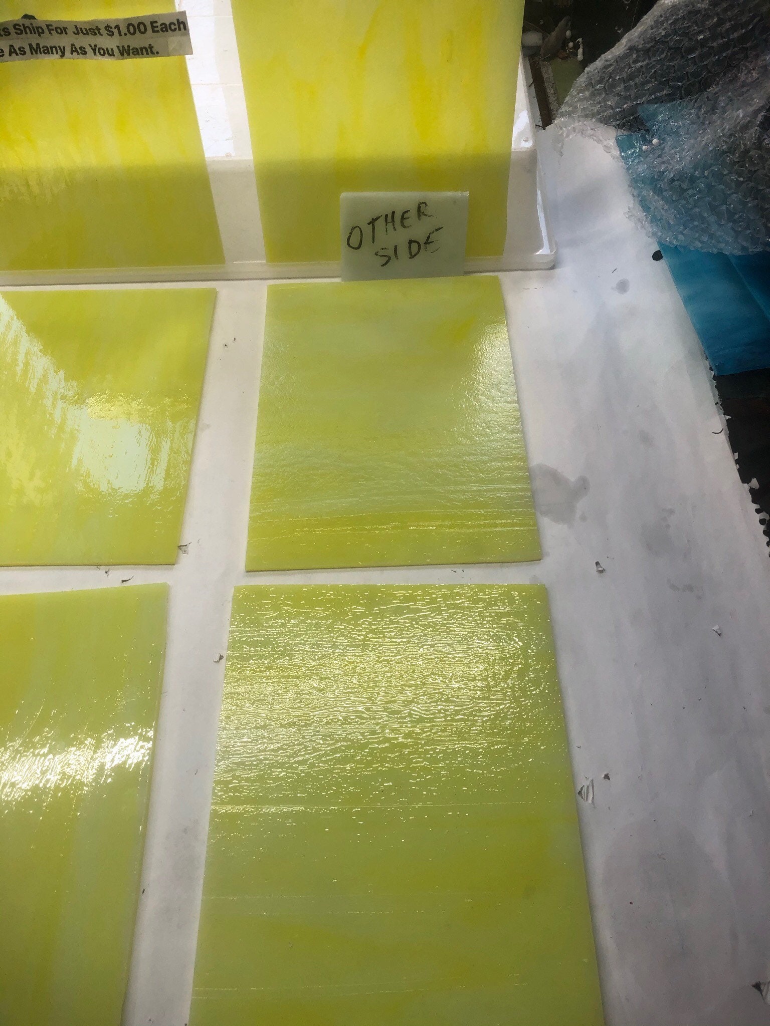 888 YELLOW IRIDESCENT 6 x 8 TRANSLUCENT Stained | Etsy