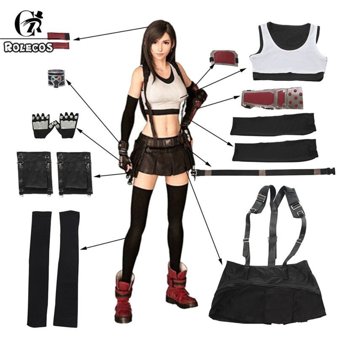 Tifa Cosplay Costume FF7 Remake Game Cosplay Costume Halloween | Etsy