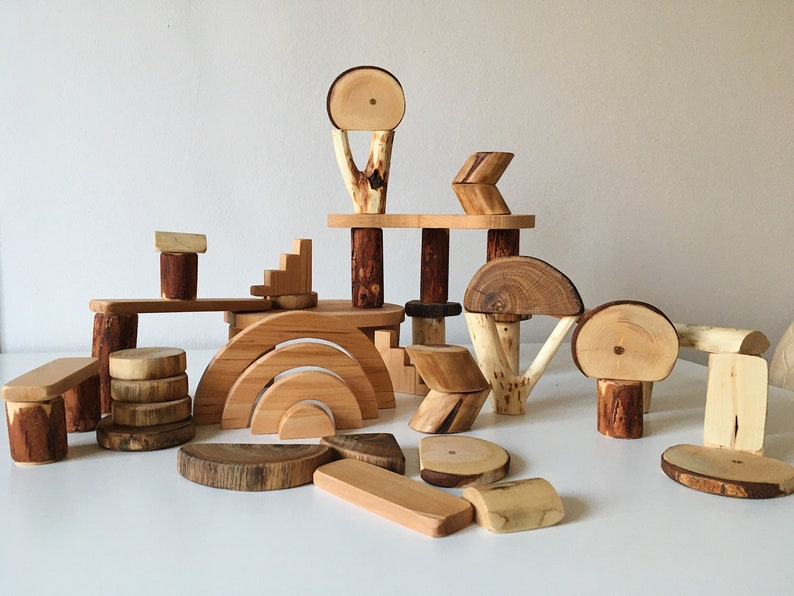 50 tree building blocks Grand set of natural materials | Etsy