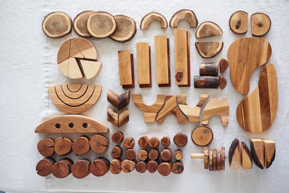 80 tree building blocks Grand set of natural materials | Etsy