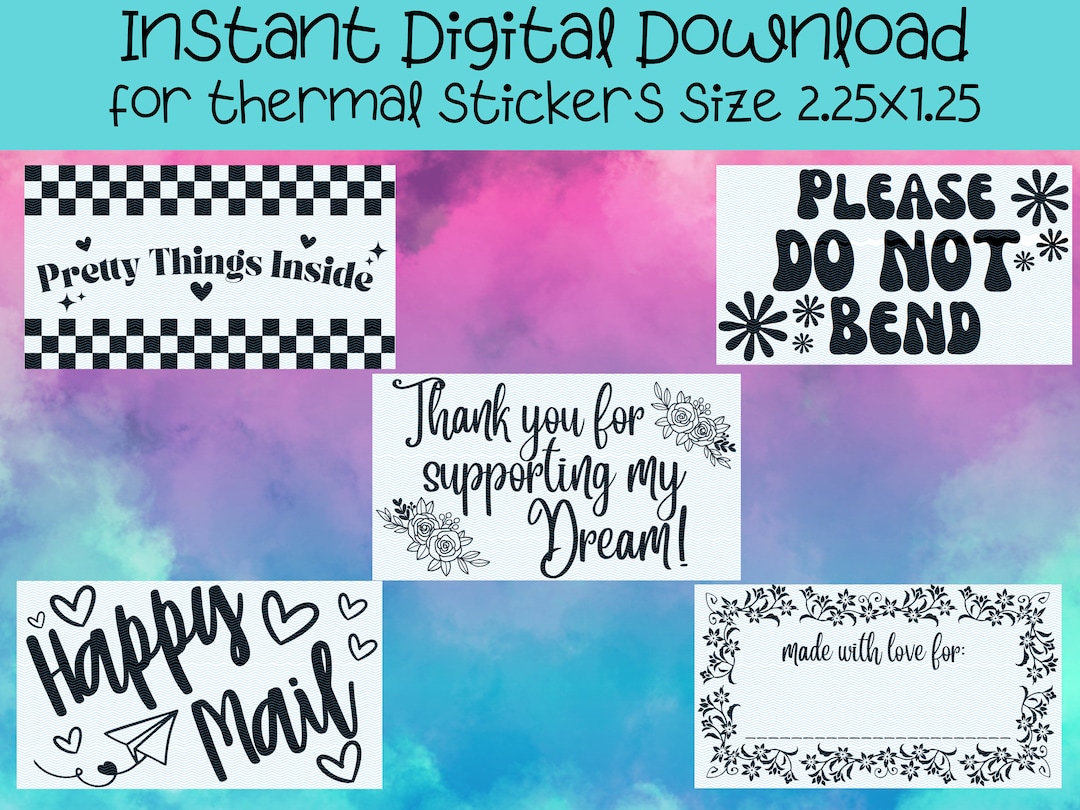 Thermal Sticker PNG Download Bundle | Packaging Stickers Small Business ...
