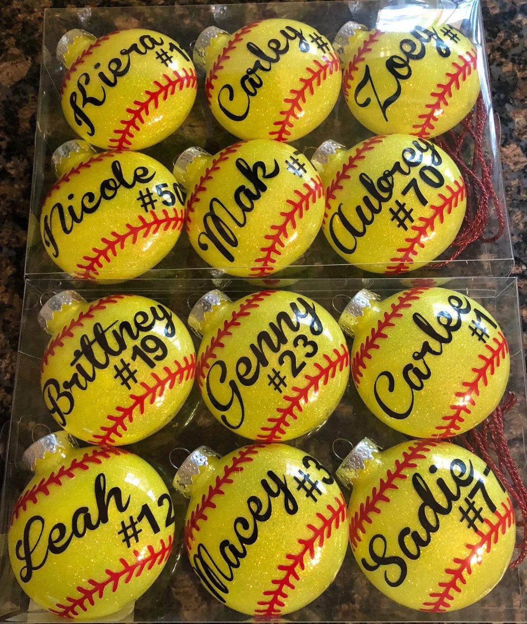 DOZEN Softball or Baseball Christmas Team Ornaments - Etsy