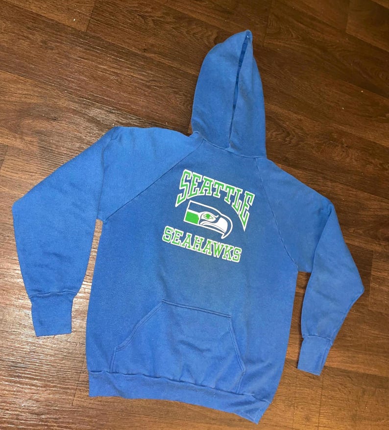 Vintage LOGO 7 Seattle Seahawks Throwback 90s Logo Hoodie Sweatshirt ...