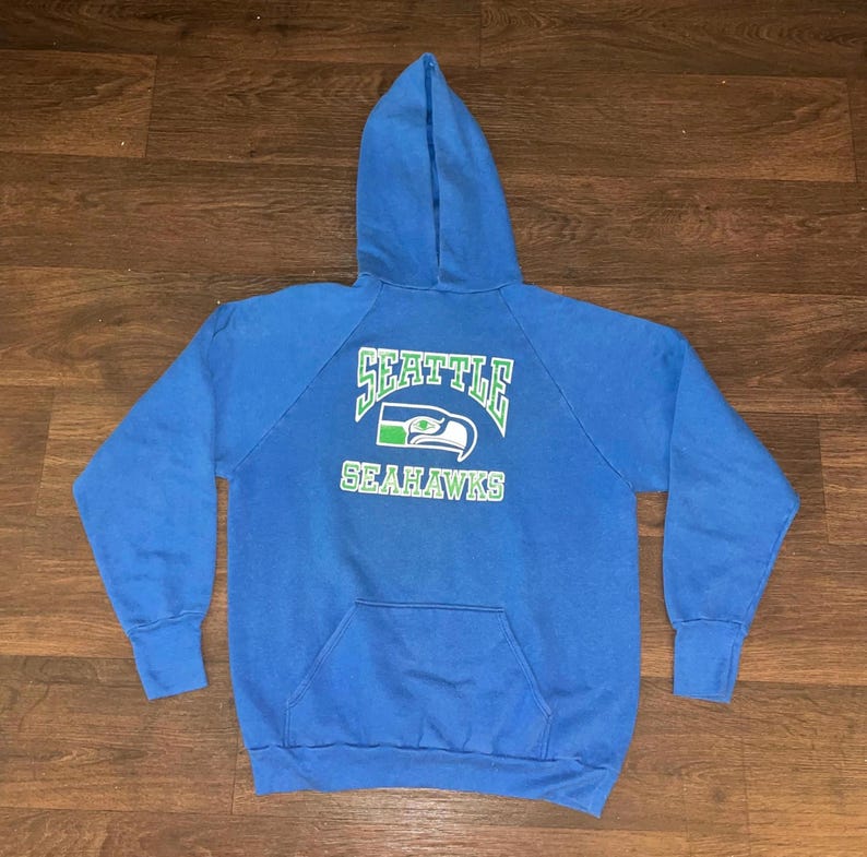 Vintage LOGO 7 Seattle Seahawks Throwback 90s Logo Hoodie Sweatshirt ...