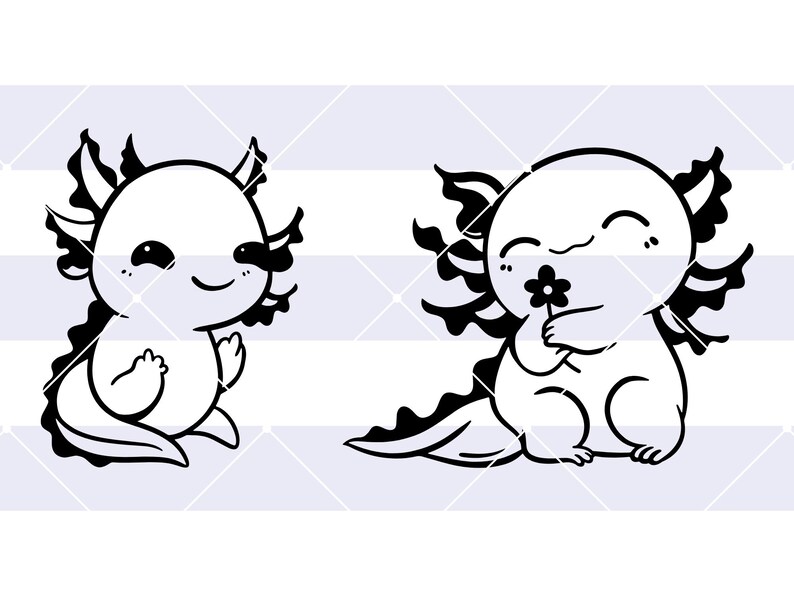 Cute Axolotl SVG Bundles - Etsy