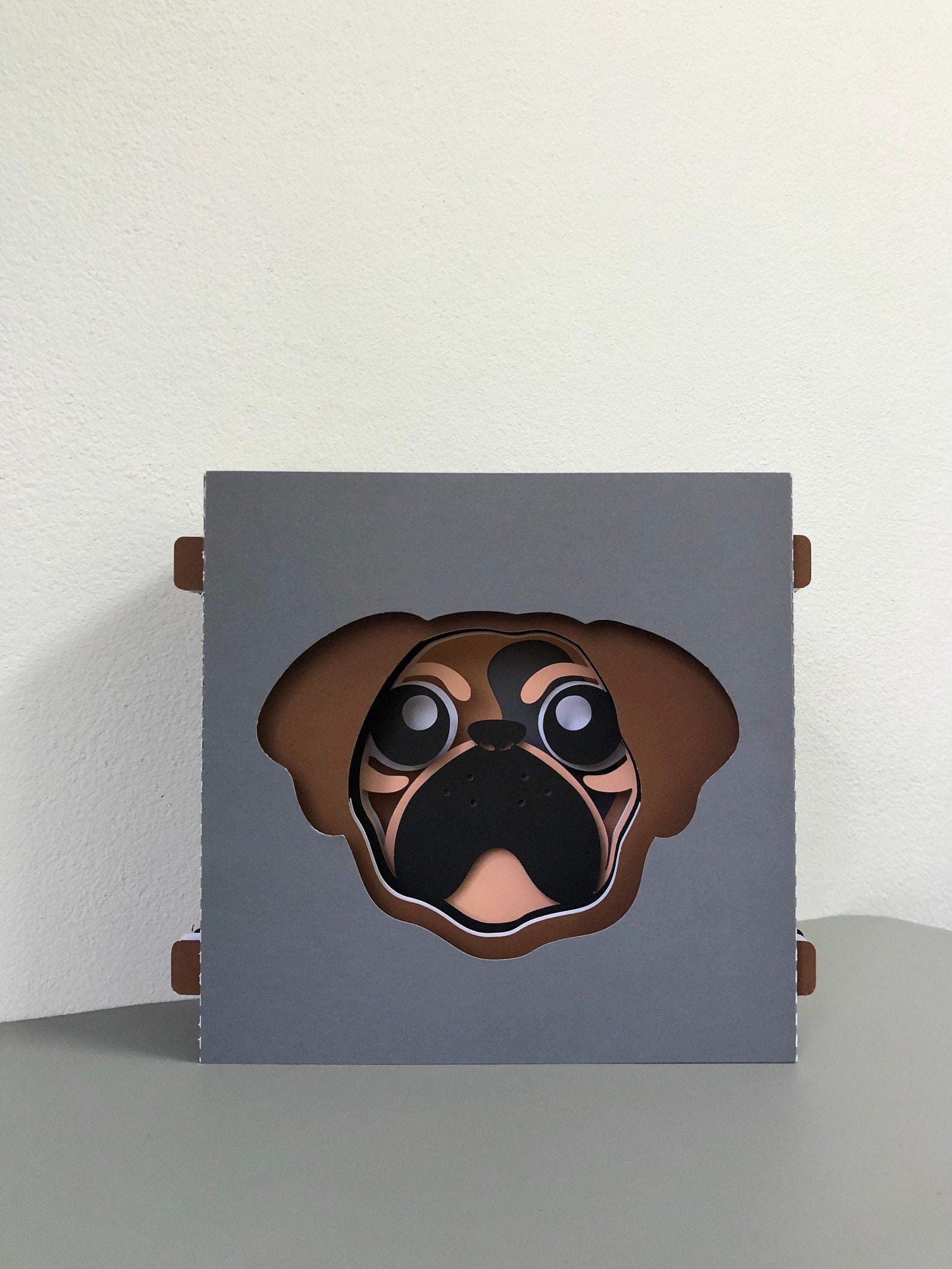 3d Layered Pug Dog SVG, Paper Box Template - Etsy