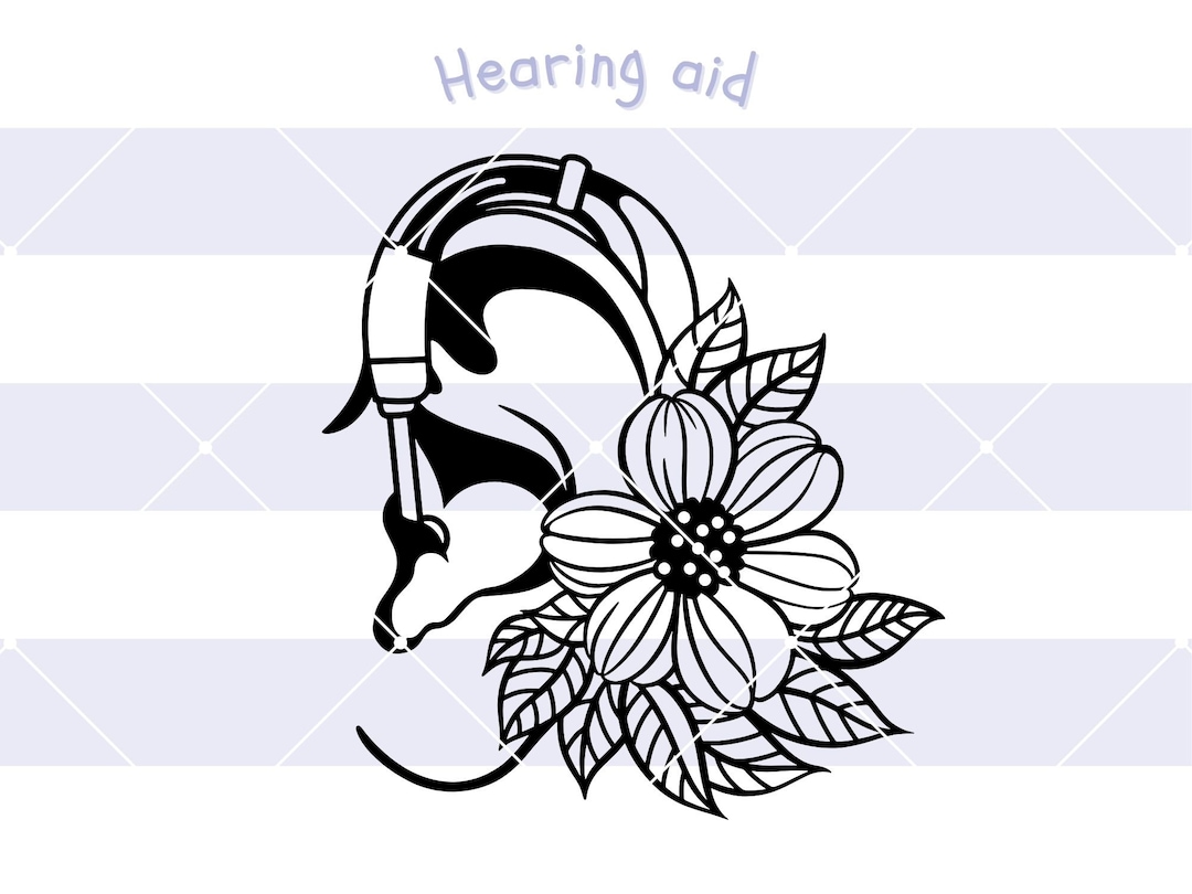 Hearing Aid With Floral SVG, Clipart - Etsy