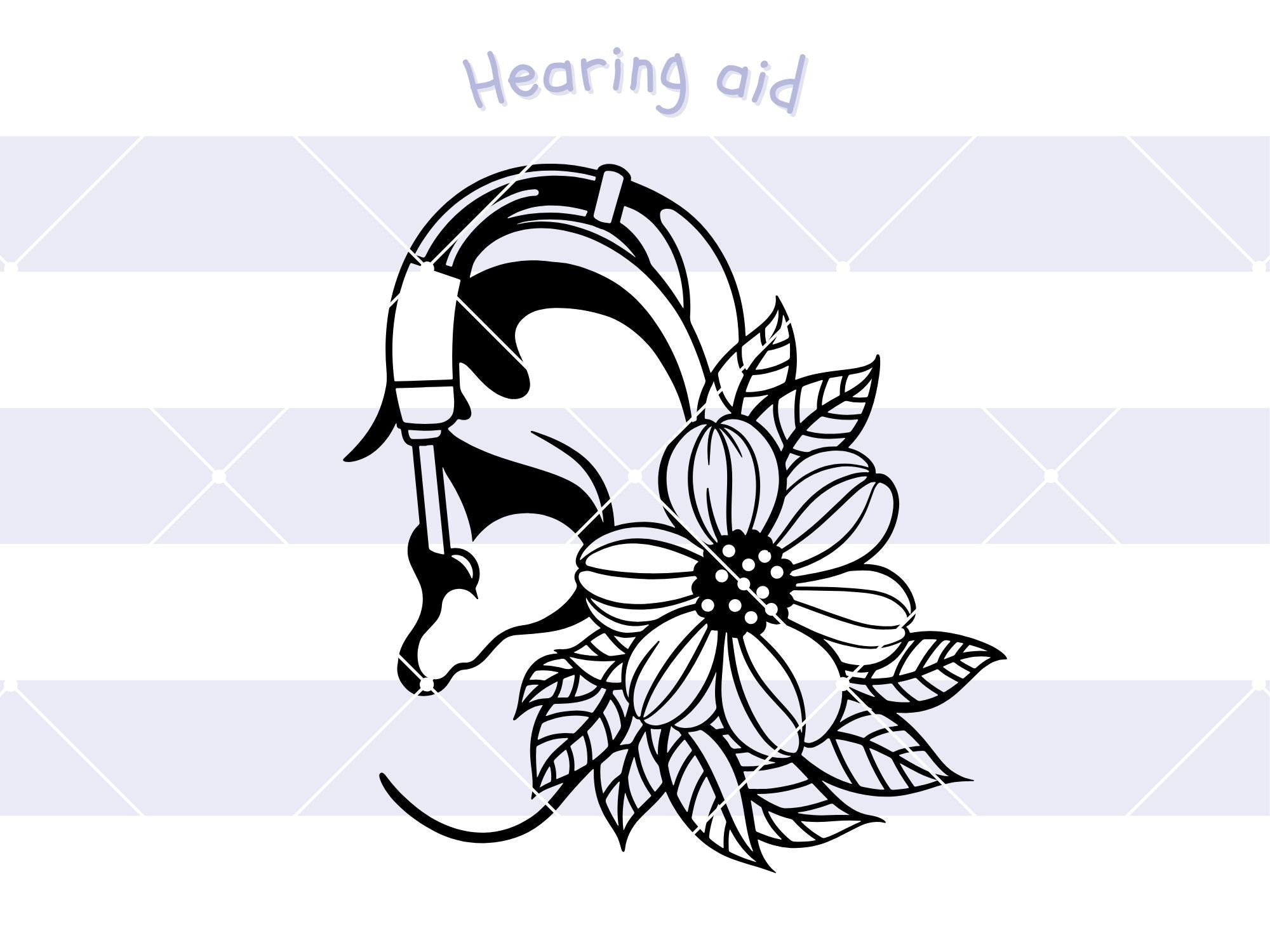 Hearing Aid With Floral SVG, Clipart - Etsy