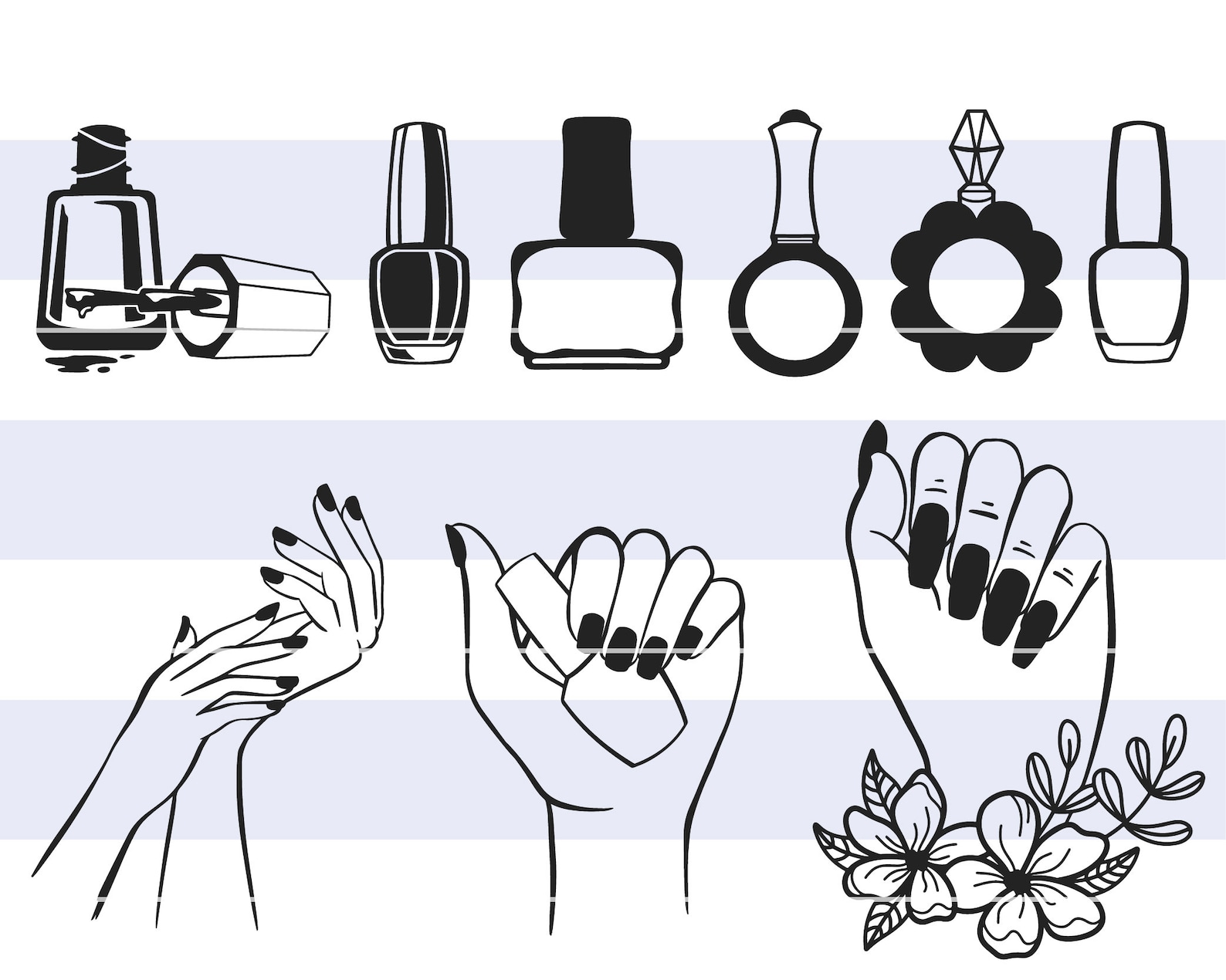 Esmalte de uñas SVG, silueta - Etsy España