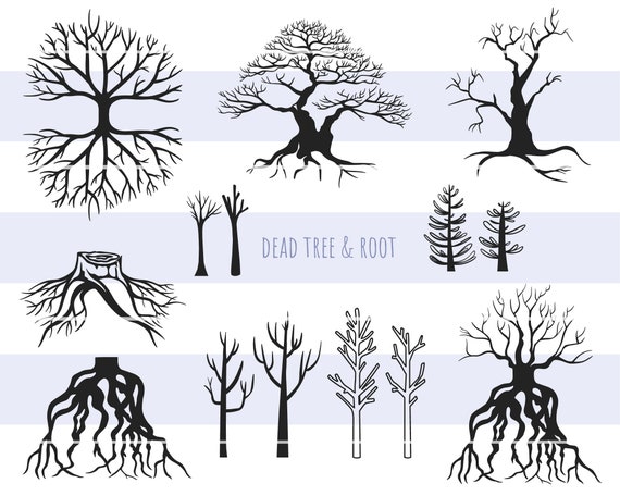 Dead Tree & Root SVG Silhouette - Etsy