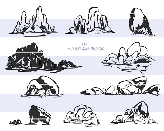 Rock Mountain SVG Bundle Cliff | Etsy