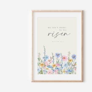 He Has Risen Matthew 28:6 Easter Wall Print Christian Easter Decor ...