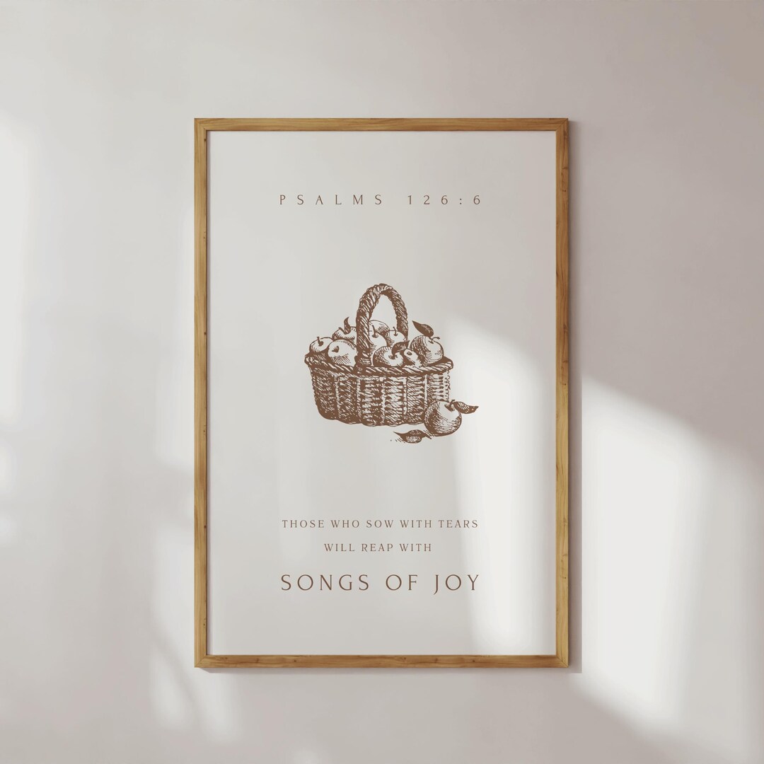 Joy Psalms Fall Christian Wall Art Thanksgiving Scripture Print Bible ...