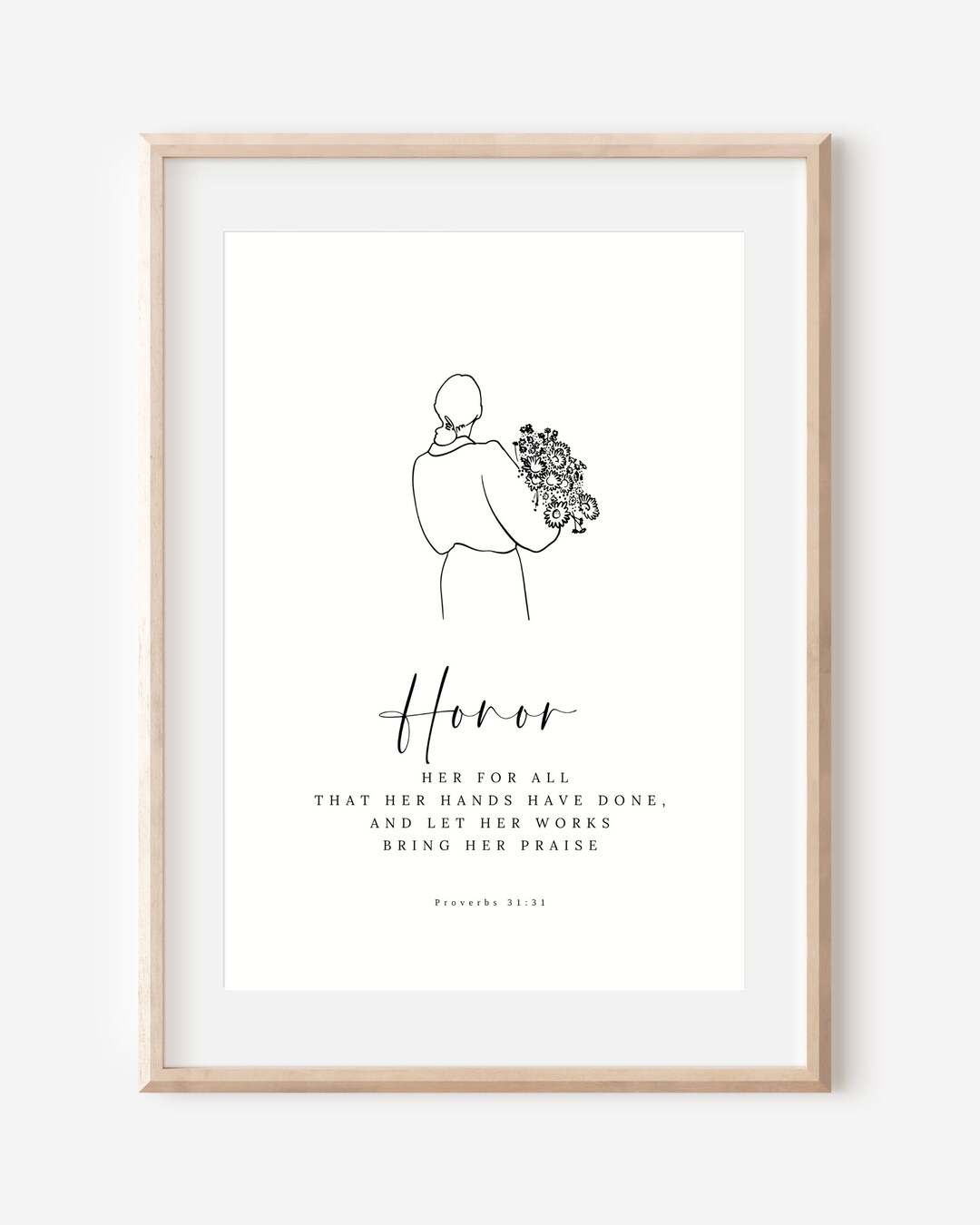 Honor Her Proverbs 31 Wall Art Printable Minimalistic Scripture Digital ...