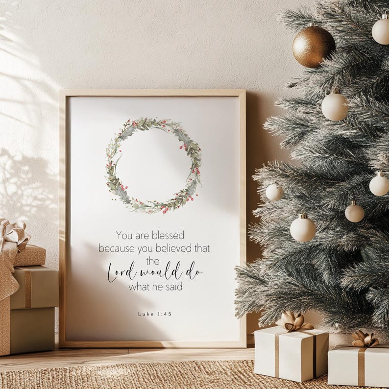 Christmas Bible Verse Wall Art Christmas Scripture Print Christian ...