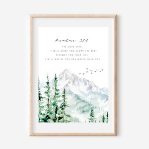 Bible Verse Printable Wall Art Psalms Digital Print Christian ...
