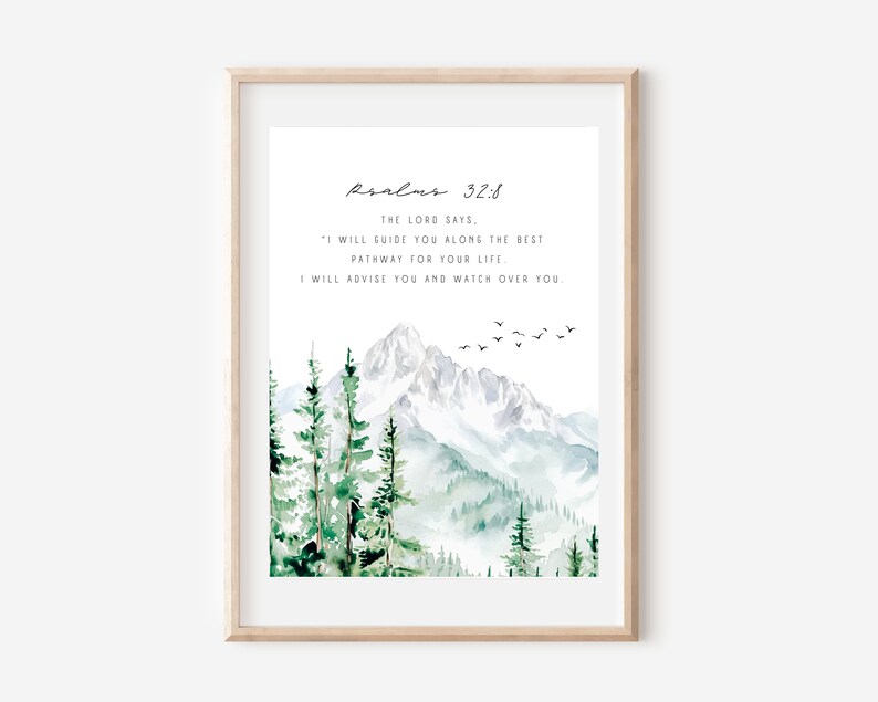 Bible Verse Printable Wall Art Psalms Digital Print Christian ...