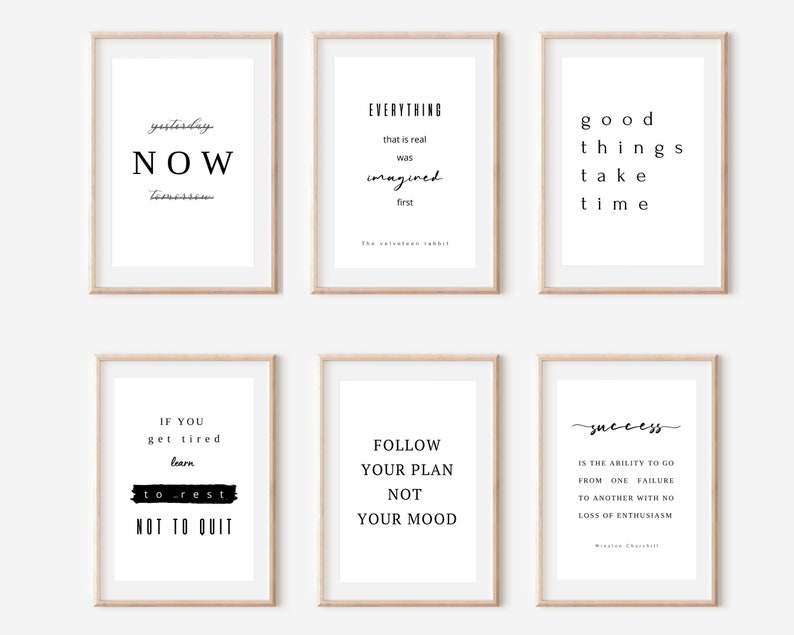 Motivational Posters Set of 6 Printables Office Decor Quote Printable ...