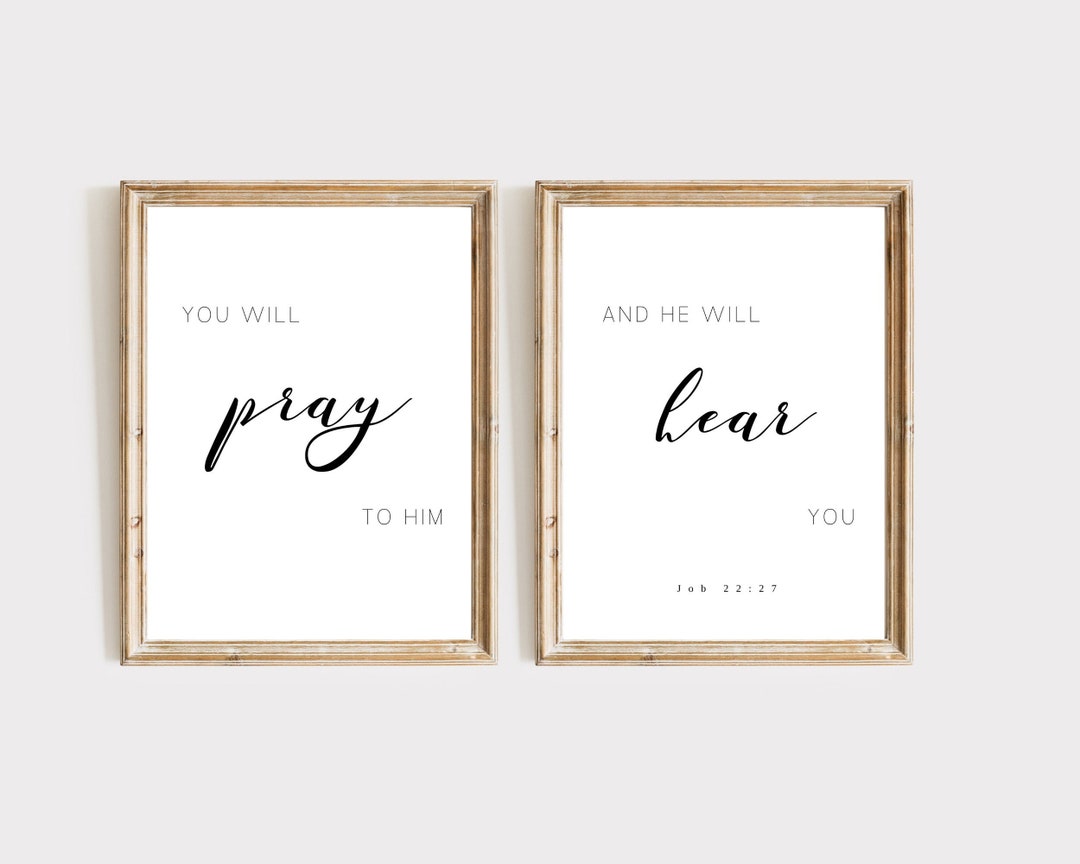 Set of 2 Pray Sign Printable Praying Wall Hanging Pray Printable Wall ...