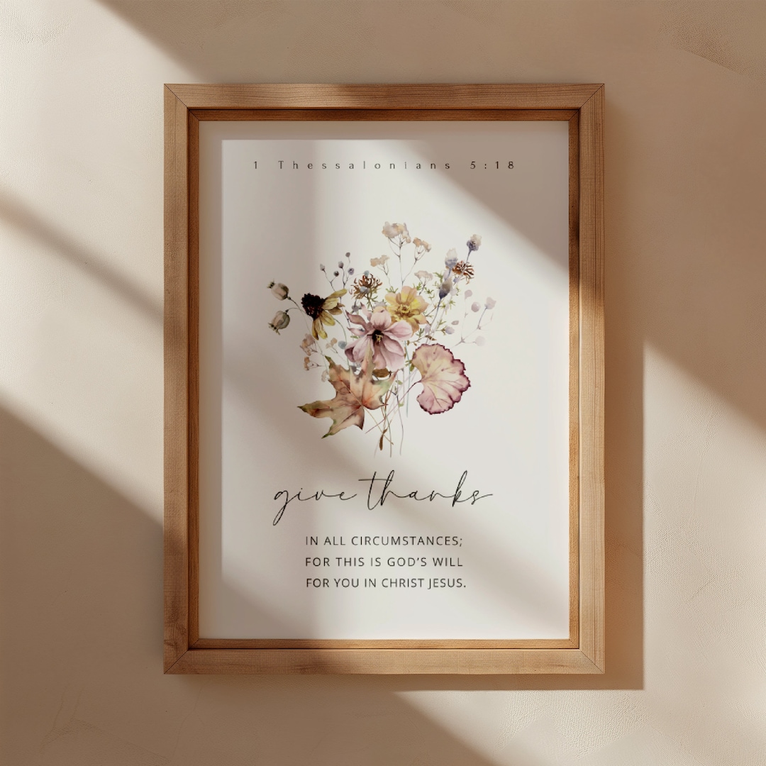 Fall Christian Wall Art 1 Thessalonians Give Thanks Christian Wall Art ...