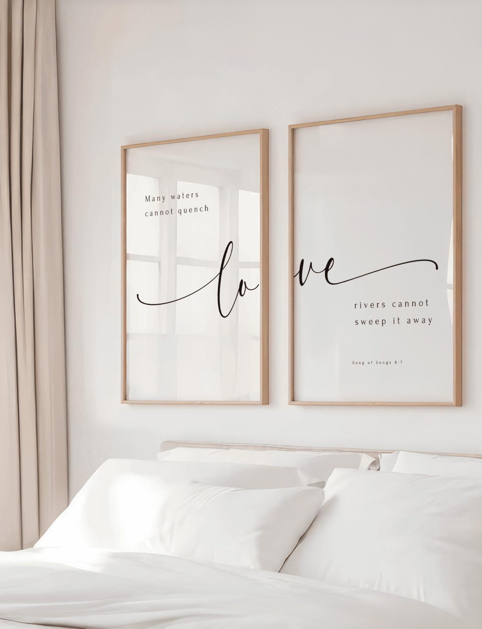 Song of Solomon Love Scripture Prints: Minimalist Bedroom Wall Art ...