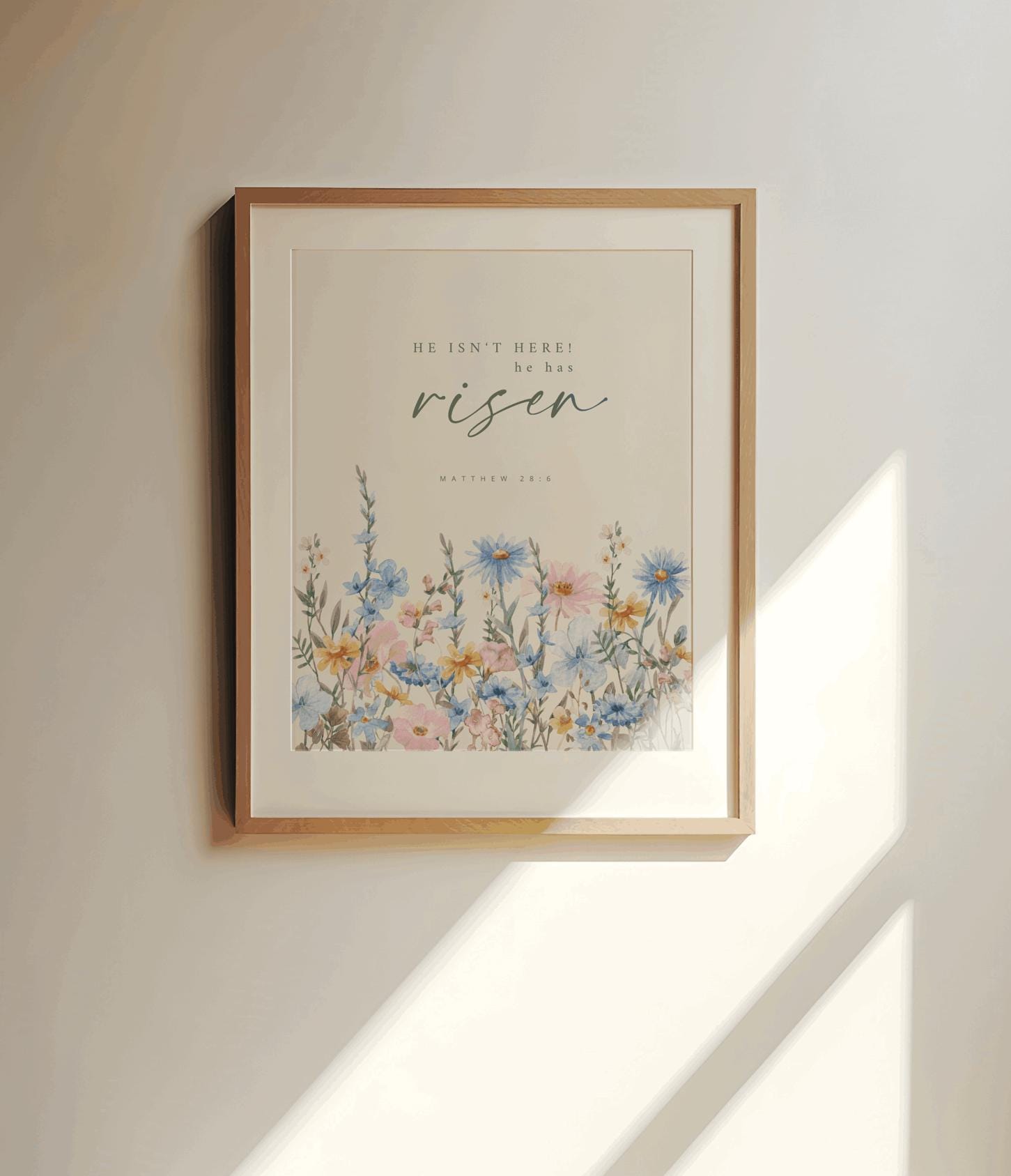 He Has Risen Matthew 28:6 Easter Wall Print Christian Easter Decor ...