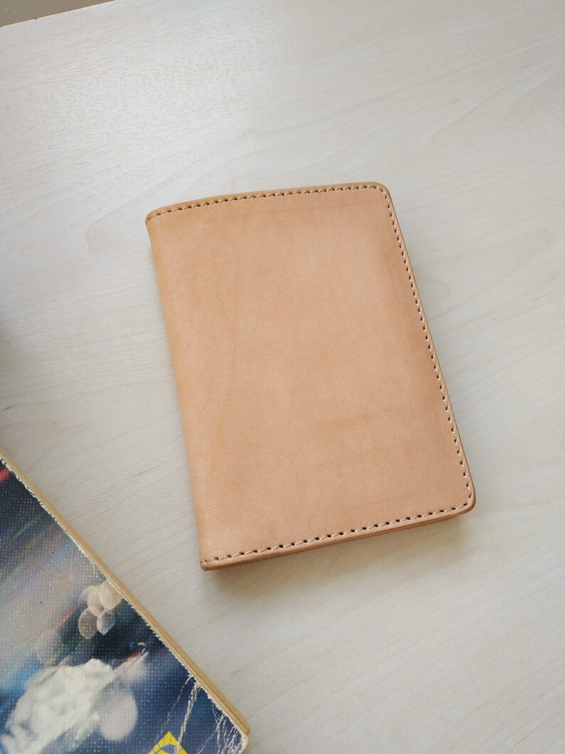 Handmade Veg-tan Leather Bi-fold Wallet, Slim Design - Etsy