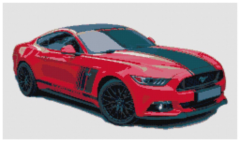 Modern Red Ford Mustang. Counted Cross Stitch Design - Etsy