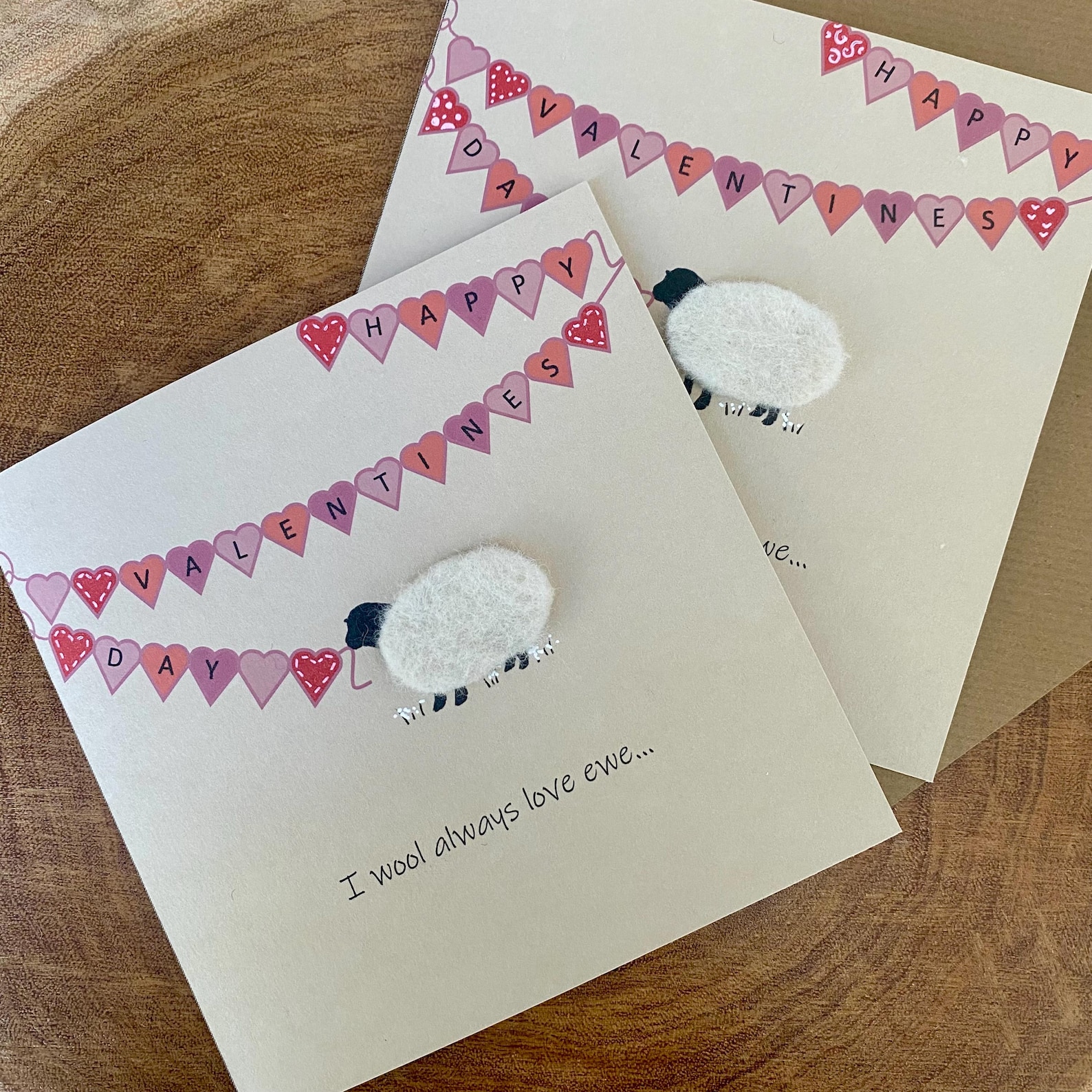 Handmade Wool Sheep Valentine Card: Personalized Love Card - Etsy